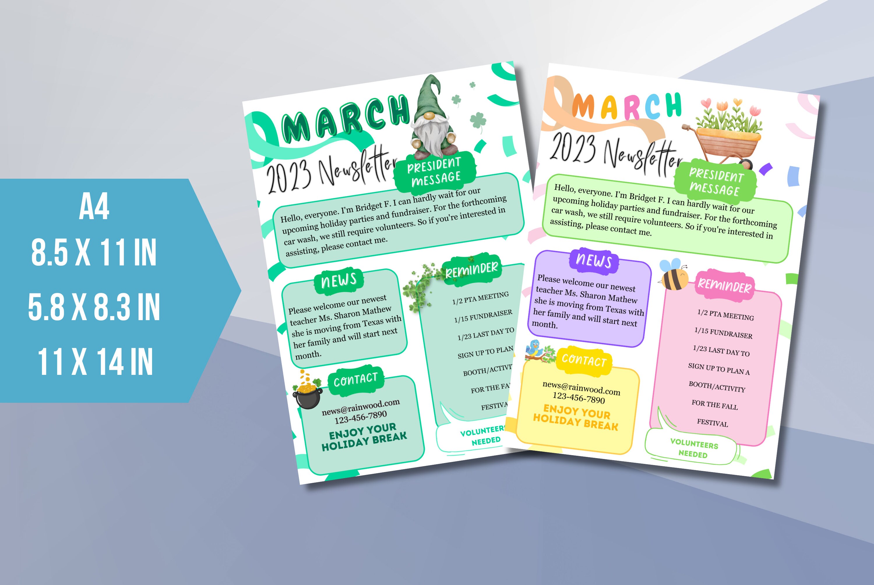 EDITABLE Monthly Newsletter Template Bundle, Classroom Printable ...
