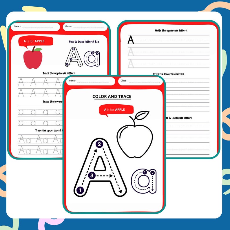 26 Printable Alphabet Upper and Lower Case, 26 Printable Trace the ...