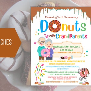 EDITABLE Donuts With Grandparents Flyer, School Grandparents Event ...