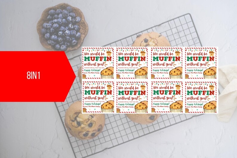 EDITABLE Appreciation Gift Tag, Muffin Without You Teacher Appreciation ...