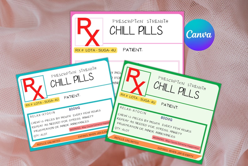PRINTABLE Prescription Chill Pill Candy Jar Label | Nursing Home | CNA ...