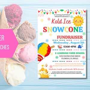 DOWNLOAD Snowcone Fundraiser Flyer, Appreciation Week, Ice Cream Party ...