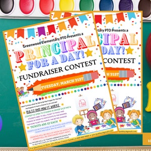 EDITABLE Principal for a Day Contest Fundraiser Flyer, Printable ...