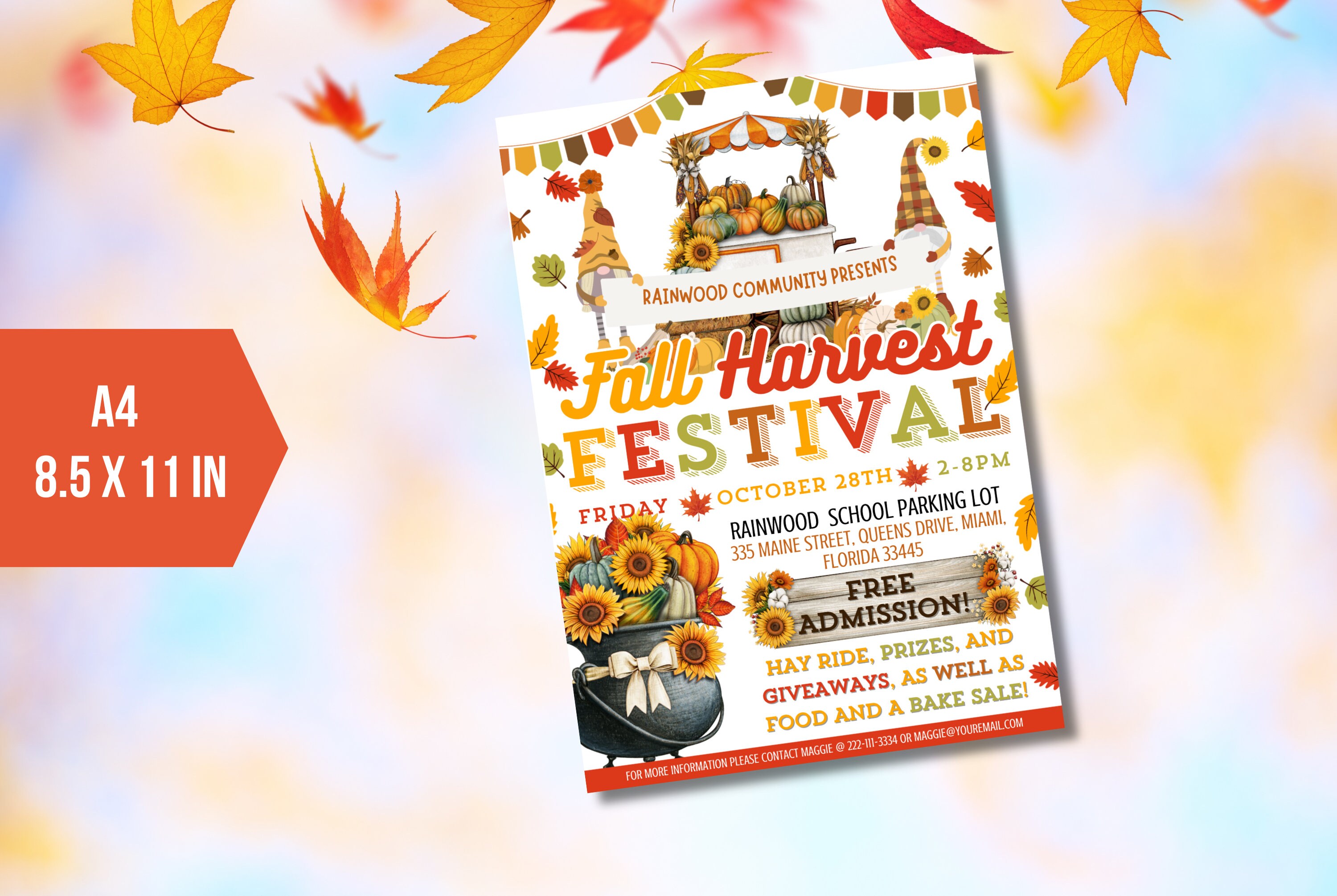 EDITABLE Fall Harvest Festival Invitation Flyer School Event - Etsy