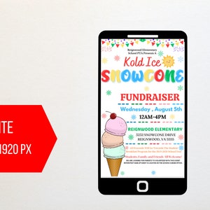 Snowcone Fundraiser Flyer, Editable Appreciation Week, Ice Cream Party ...
