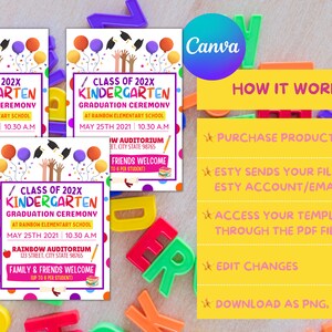 Kindergarten Graduation Invitation, Editable Kindergarten Graduation ...