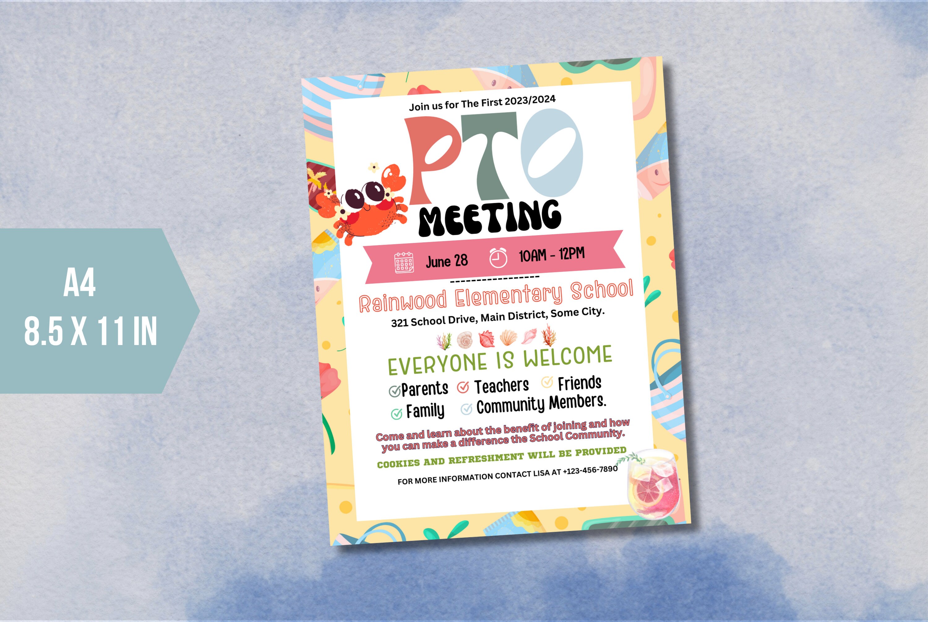 EDITABLE June PTO Meeting Handout Flyer School Information - Etsy