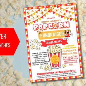 EDITABLE Popcorn Fundraiser Flyer Template, Non Profit Event Poster ...