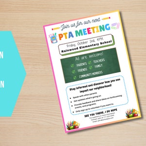 EDITABLE PTA Meeting Package Flyer, School Information Meeting Flyer ...