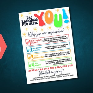 EDITABLE Join the PTO, Pto Pta Recruitment Flyer, Did You Know the Pto ...