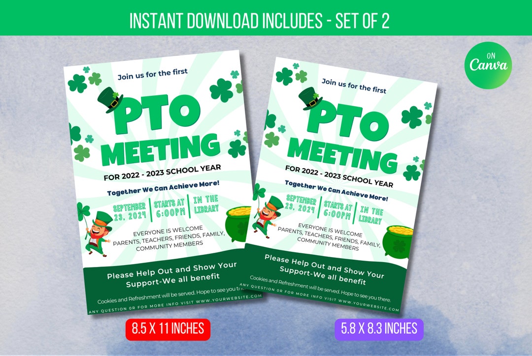 EDITABLE March PTO Meeting Handout Flyer, School Information Meeting ...