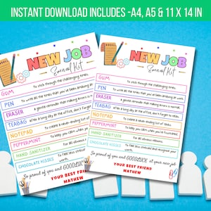 EDITABLE Job Survival Kit Template, First Day at Job, Congratulation ...