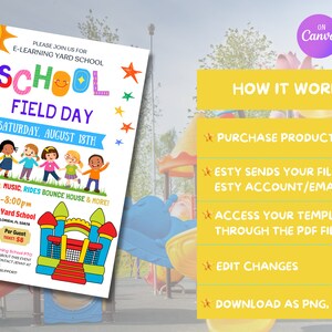 EDITABLE School Field Day Flyer, School Family Benefit Carnival ...