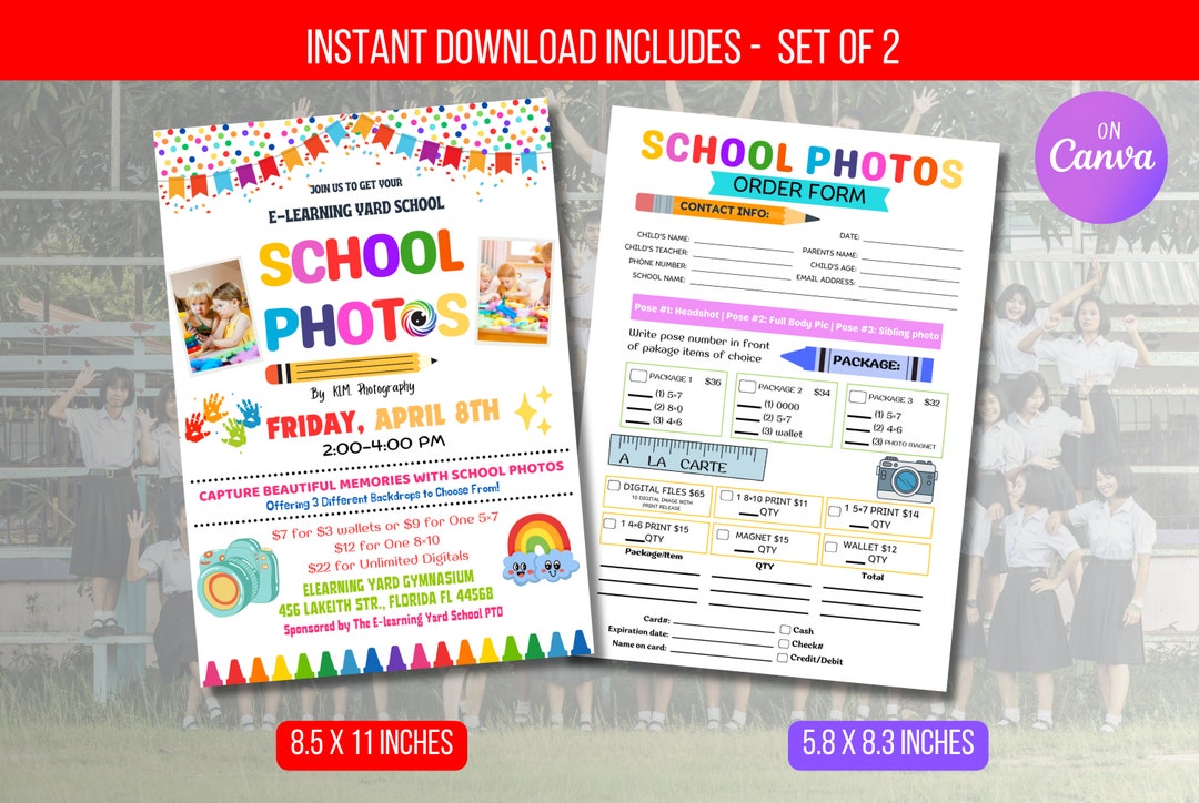 EDITABLE School Photos Flyer, Business Photography Studio, Kids ...