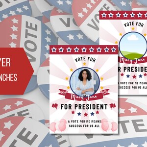 EDITABLE Presidential Campaign Poster, Class Campaign President, High ...