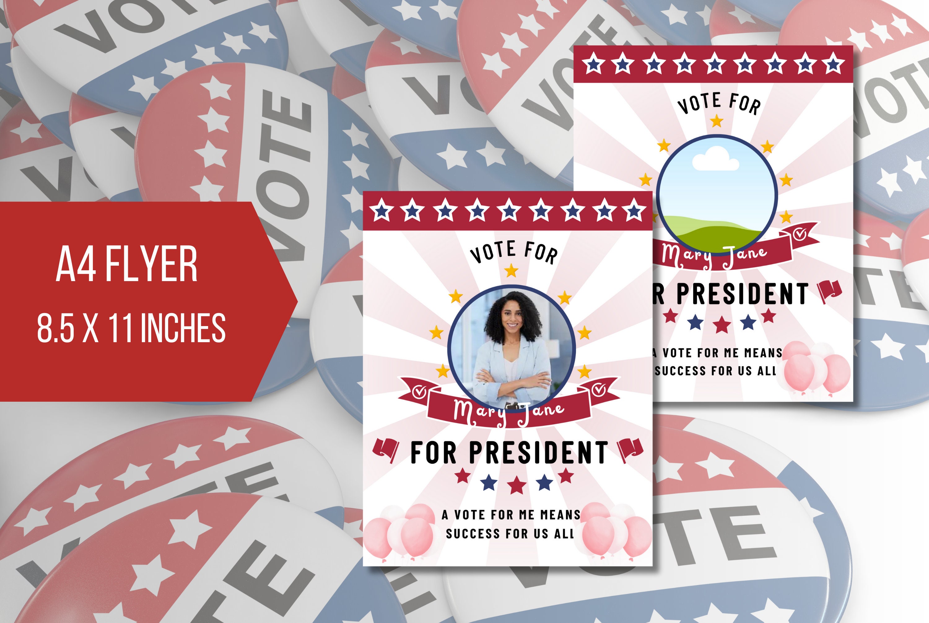 EDITABLE Presidential Campaign Poster, Class Campaign President, High ...