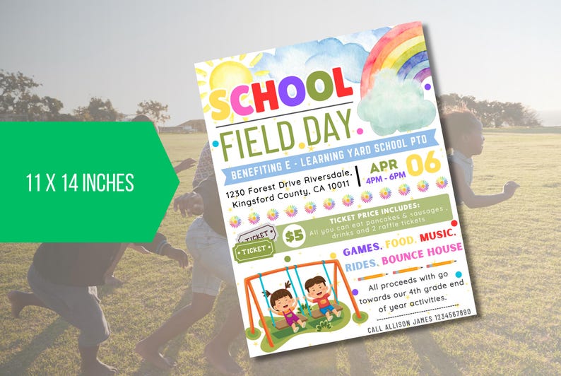 EDITABLE School Field Day Flyer, School Family Benefit Carnival ...