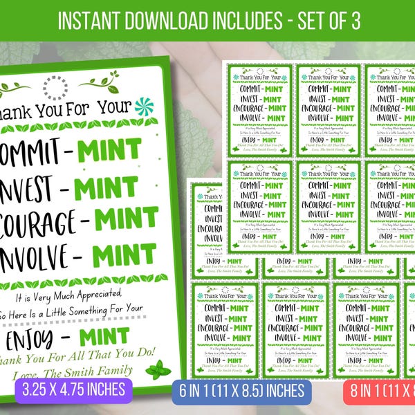 Mint Thank You - Etsy