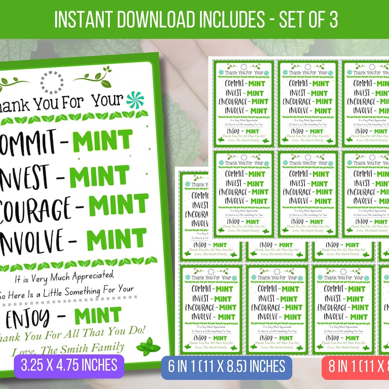 Mint Thank You - Etsy