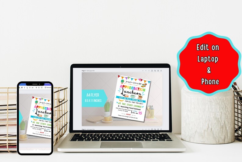 EDITABLE Teacher Staff Appreciation Luncheon Invitation Flyer ...