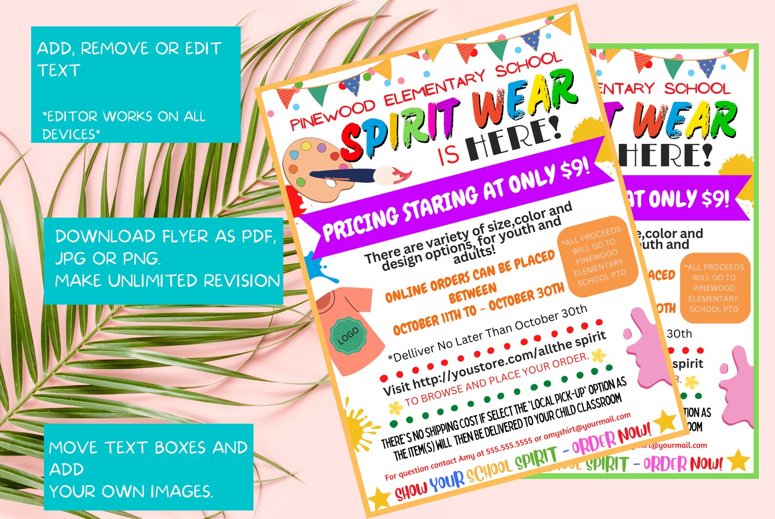 School Spirit Wear Fundraiser Flyer Clothing T-shirt Sale - Etsy