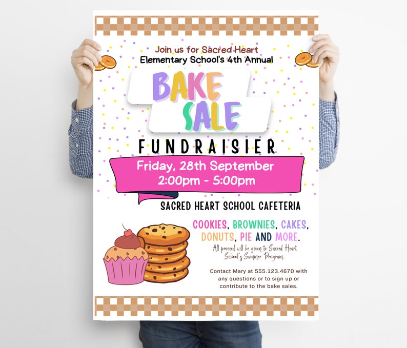 Bake Sale Flyer Event Flyer Bake Sale Flyer Editable Canva - Etsy