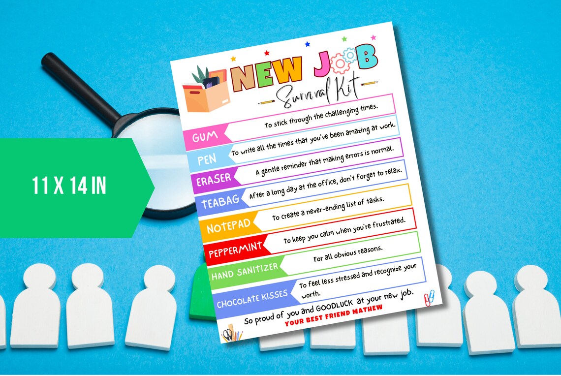 EDITABLE Job Survival Kit Template, First Day at Job, Congratulation ...