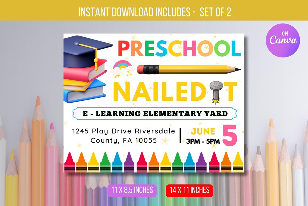 EDITABLE Preschool Nailed It! Sign, Preschool Graduation Photo Prop ...