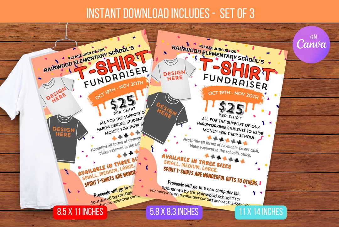 T shirt wholeselling Fundraiser Flyer Printable PTO