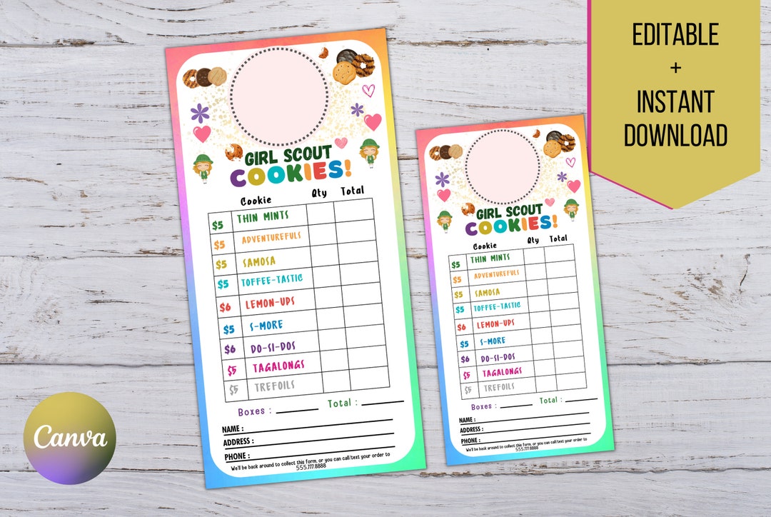 Girl Scout Cookie Postcard Lbb Abc Baker Cookie Price Menu Cookie