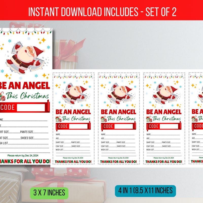 Printable Angel Tree Tags - Etsy