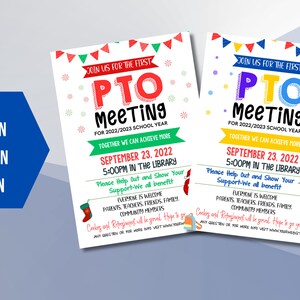 EDITABLE PTA Meeting Season Package Flyer, School Information Meeting ...