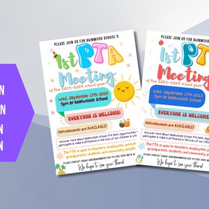 EDITABLE PTA Meeting Full Season Package Flyer, School Information ...