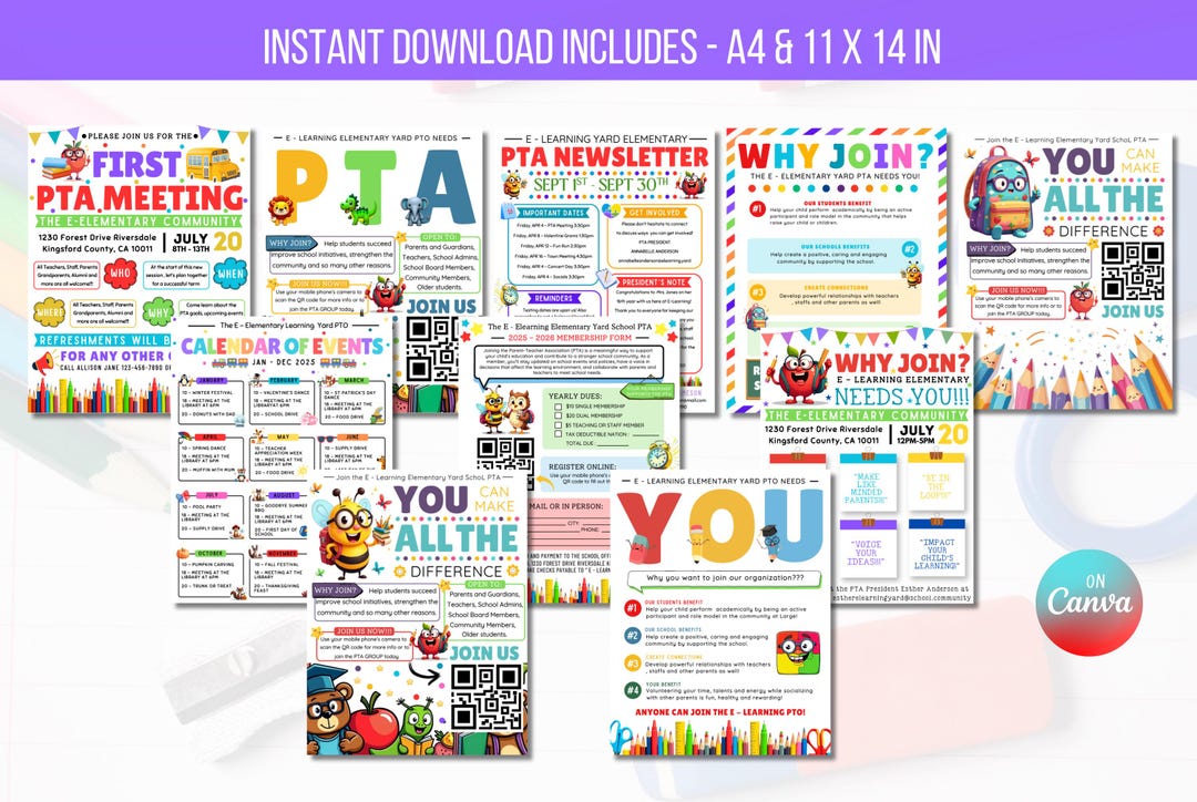 EDITABLE Why Join PTO Flyer Bundle, School PTO Information Forms ...