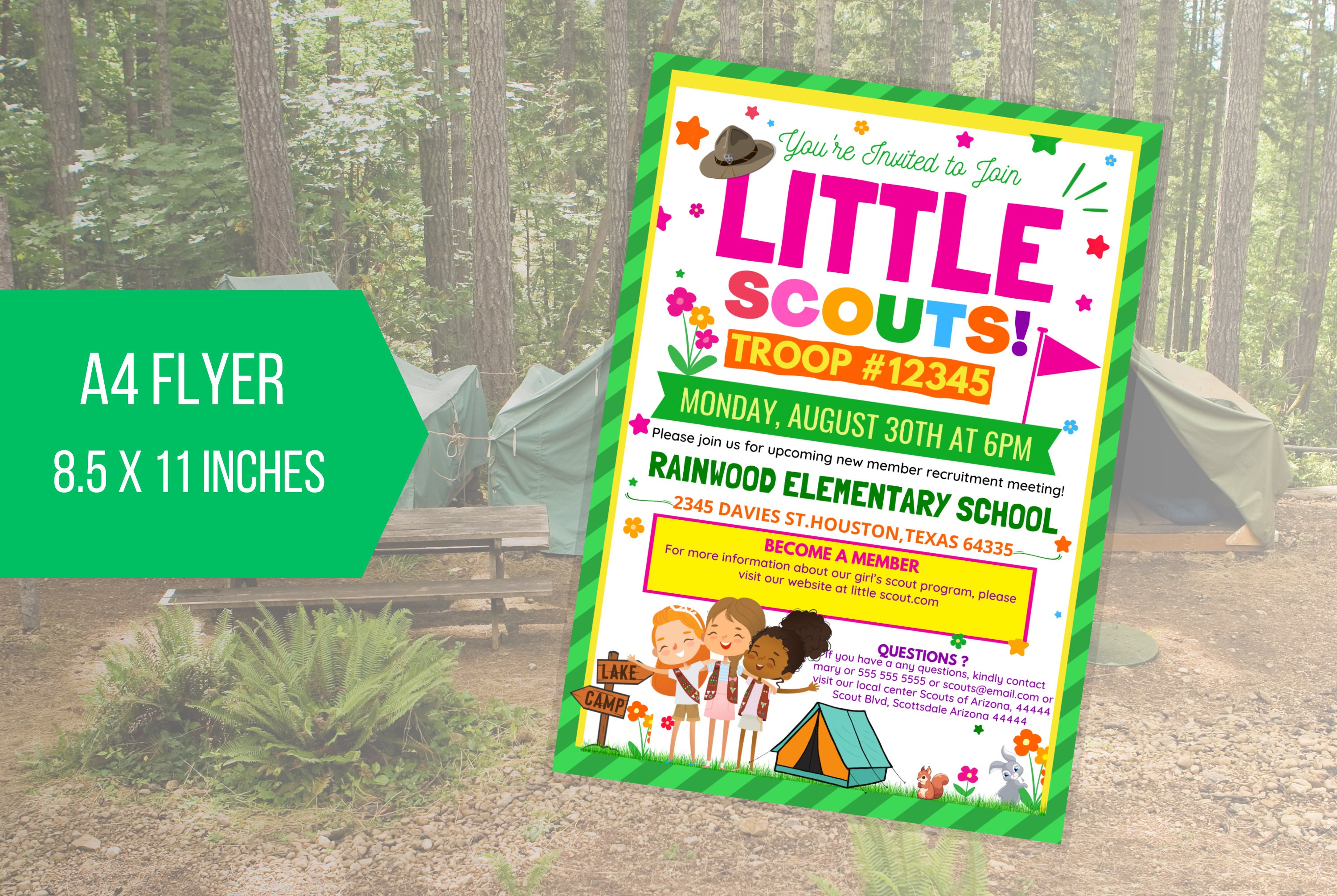 EDITABLE Scout Recruitment Flyer, Troop Informational Meeting Template ...