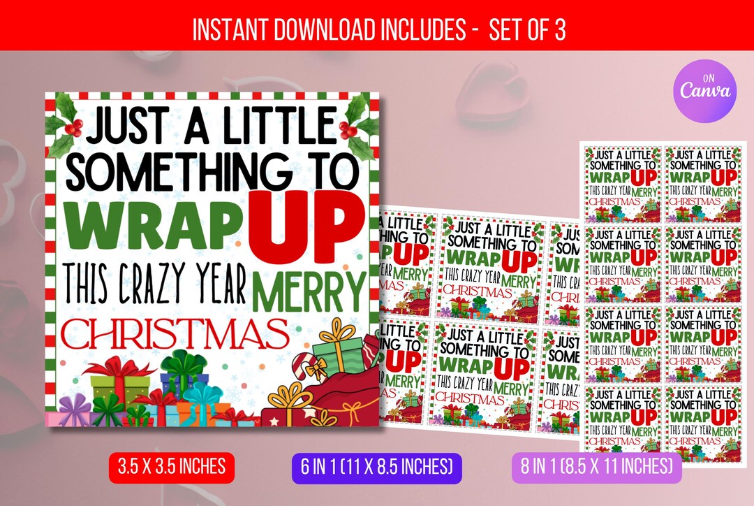 EDITABLE Christmas Wrap up the Holidays Gift Tag Wrapping Paper Tag ...