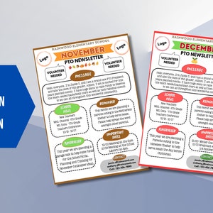 EDITABLE Monthly Newsletter Template Package, Classroom Printable ...