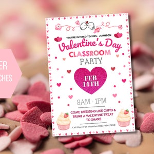 EDITABLE Valentines Day Classroom Party Flyer, Fundraiser PTO Flyer PTA ...
