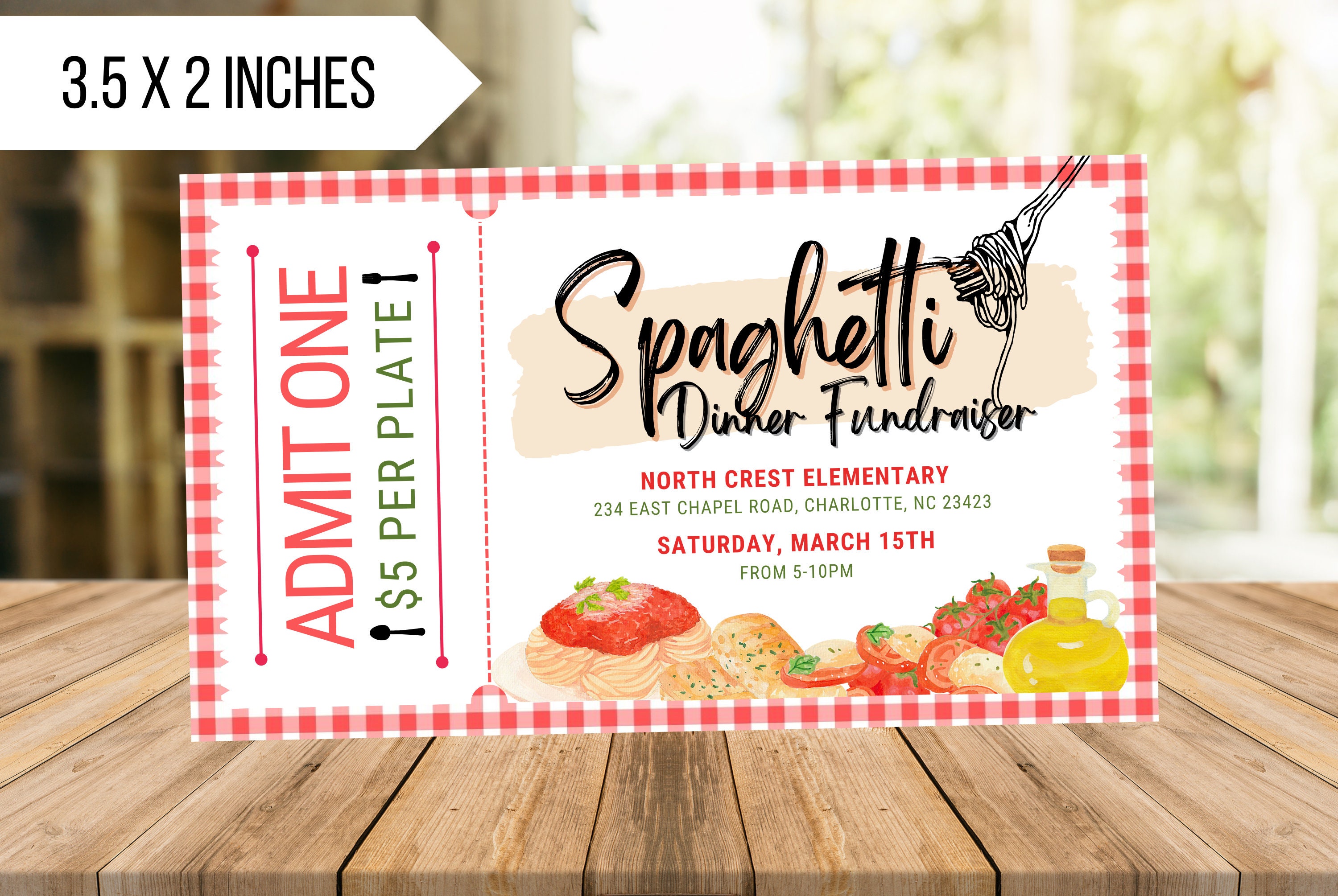 Editable Spaghetti Fundraiser Invitation Flyer Digital School - Etsy