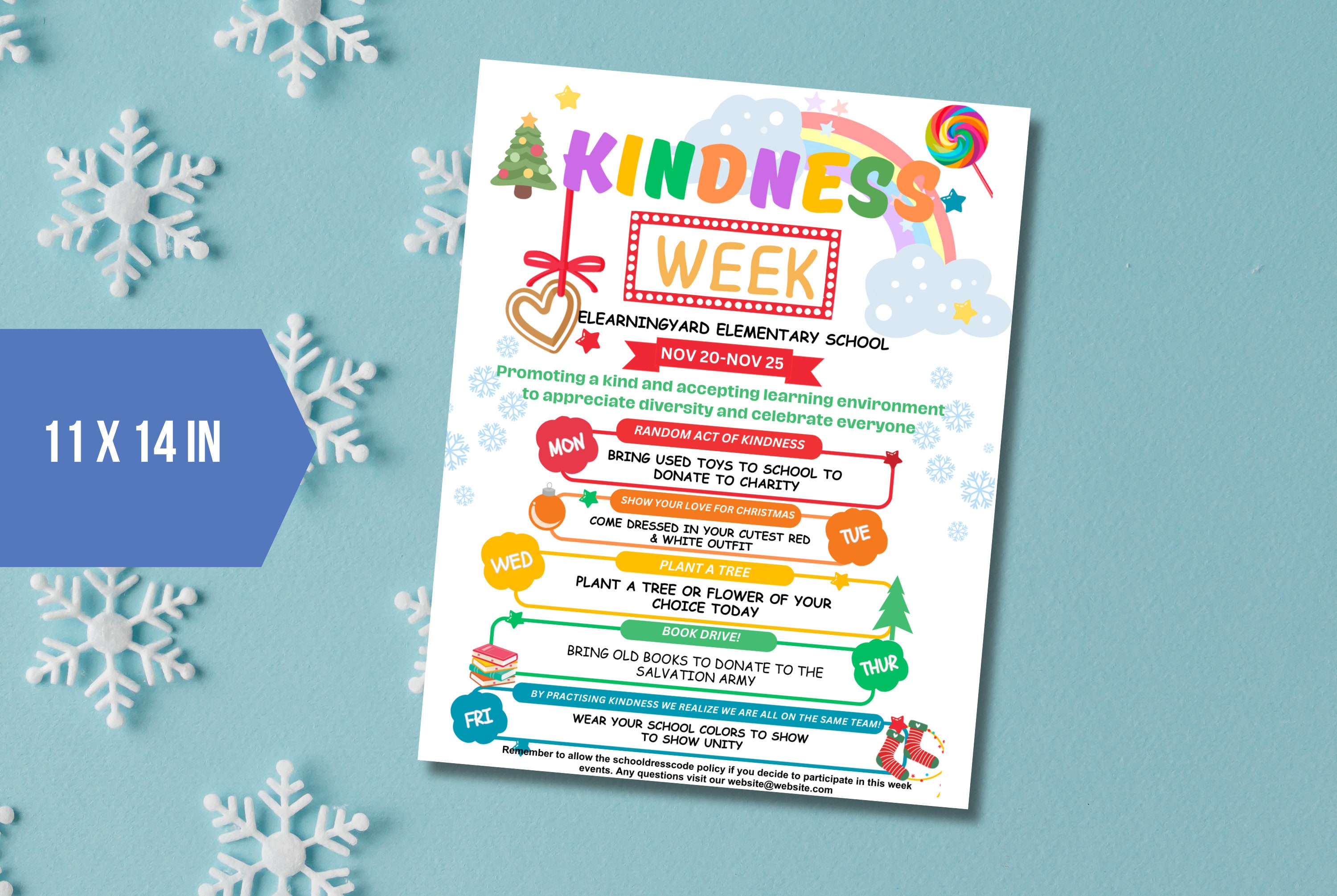 EDITABLE Kindness Week Itinerary Flyer Diversity Inclusion - Etsy
