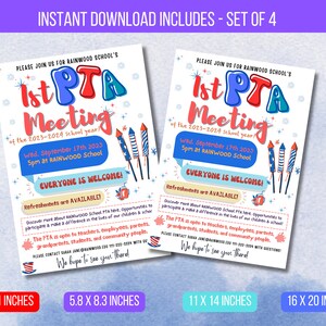 EDITABLE PTA Meeting Handout Flyer, School Information Meeting Flyer ...