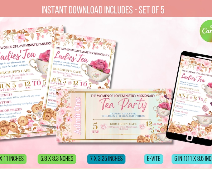 Women's Ministry Tea Party Invitation Women's Bible Study Tea ...