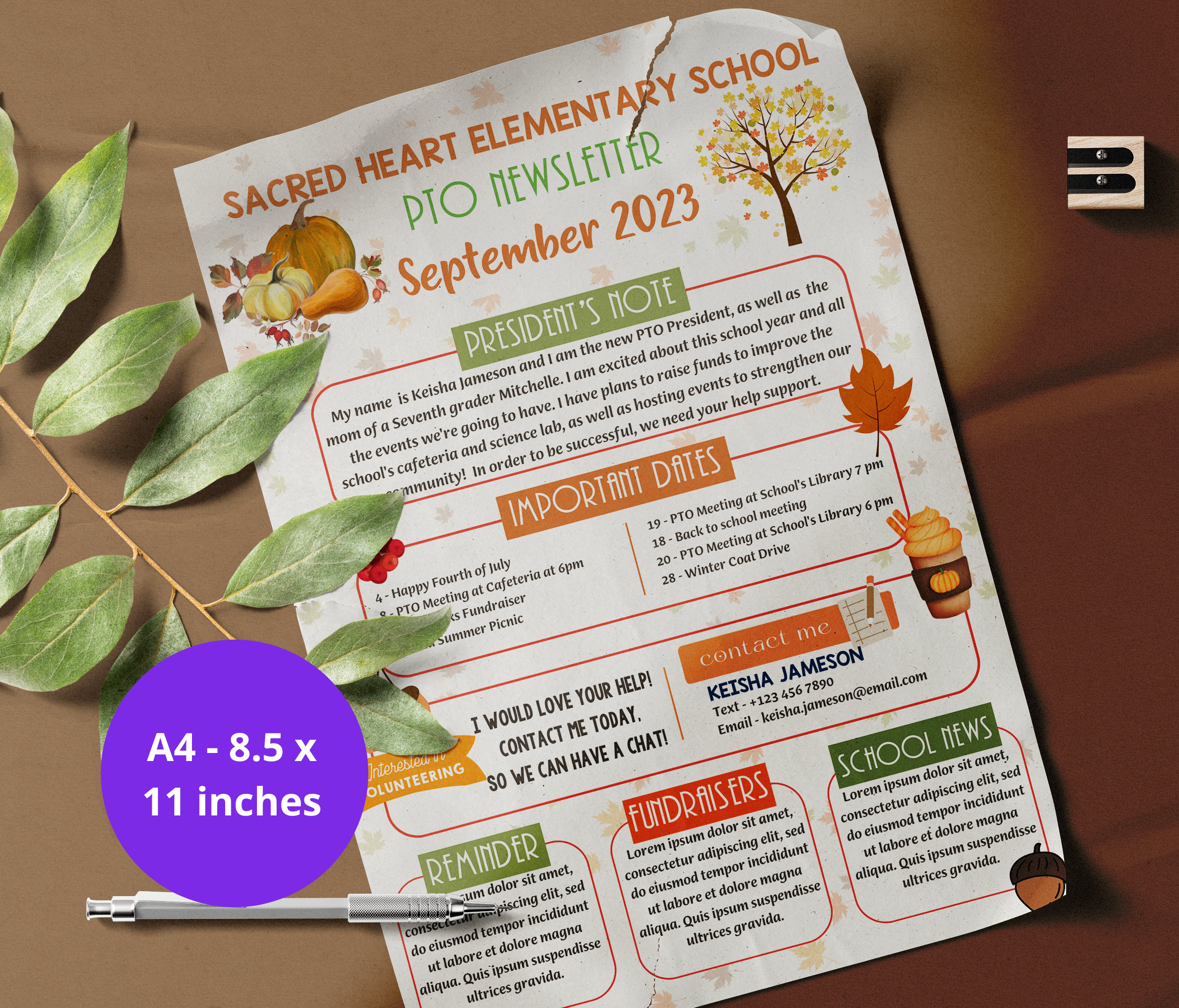 EDITABLE September PTO Newsletter Flyer, School Event, Why Volunteer ...