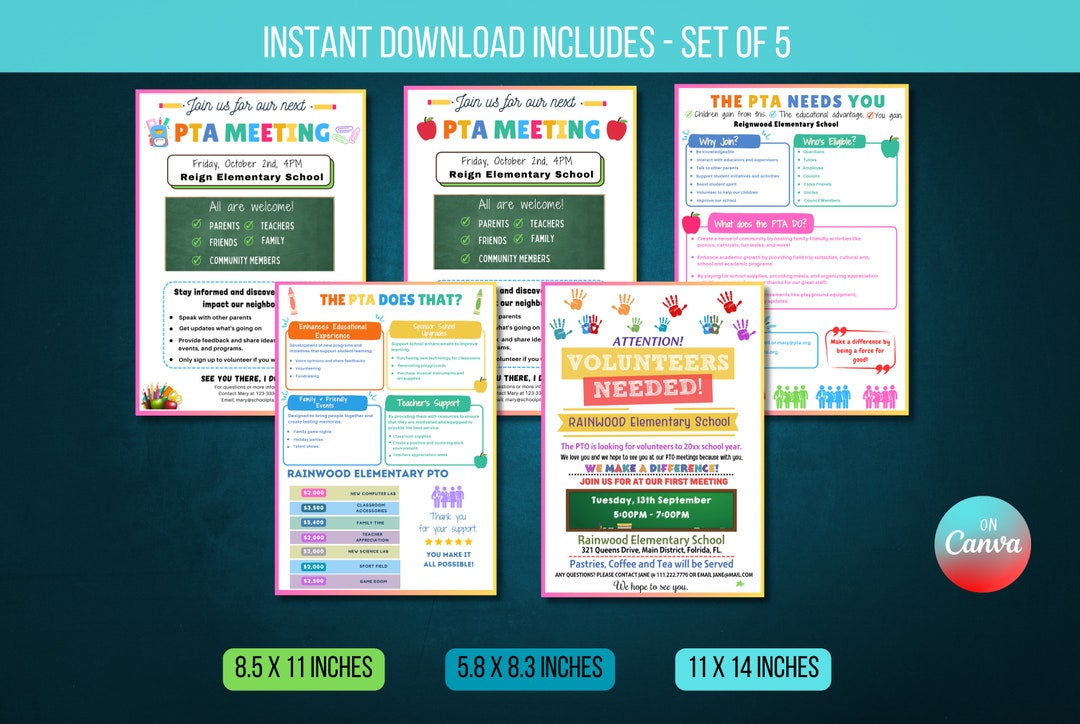 EDITABLE PTA Meeting Package, Pto/pta Information Meeting Flyer, Why ...
