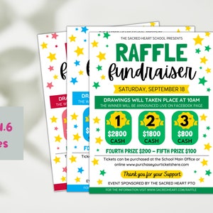Raffle Fundraiser Flyer, Raffle Fundraiser Editable Template, Sports ...