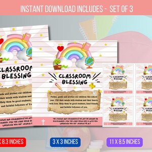 EDITABLE Classroom Blessing Tag, First Day of School Teacher Prayer ...