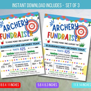 EDITABLE Archery Fundraiser Flyer, Archery Flyer Fundraiser, Fundraiser ...