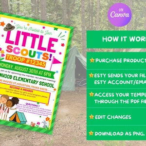 EDITABLE Scout Recruitment Flyer, Troop Informational Meeting Template ...