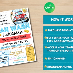 EDITABLE Car Wash Fundraiser Flyer, PTA PTO Flyer, School Benefit ...