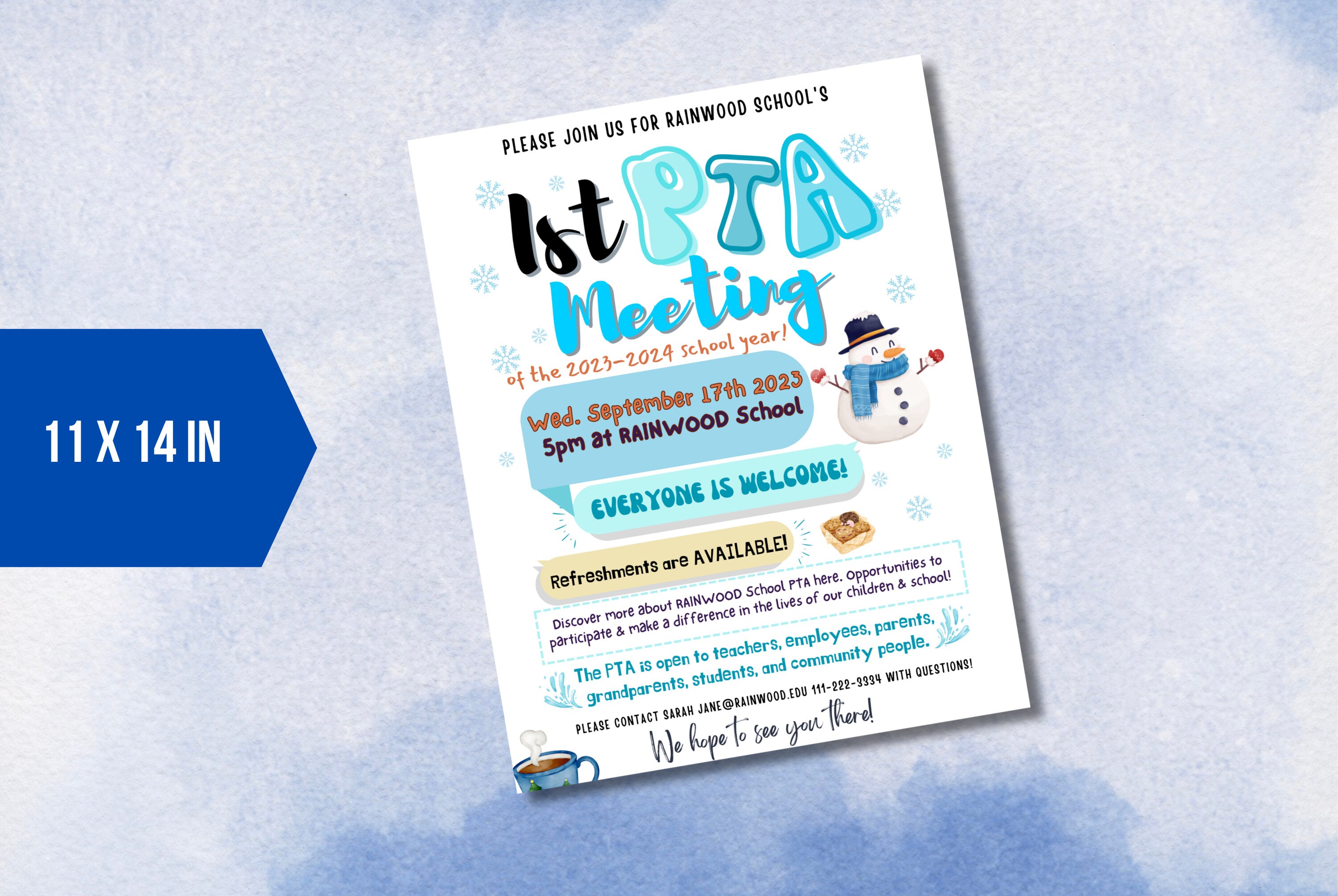 EDITABLE PTA Meeting Handout Flyer School Information Meeting - Etsy
